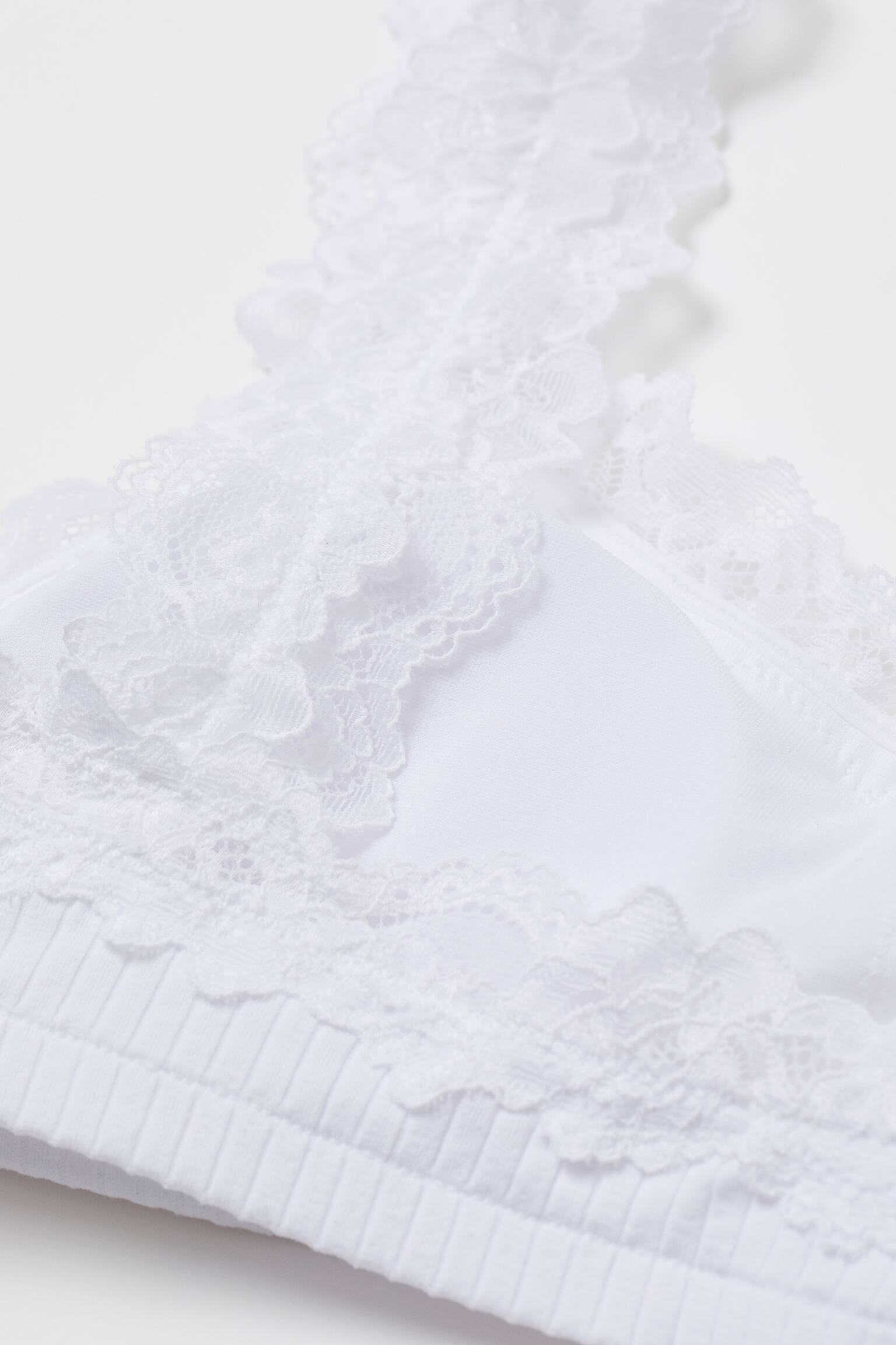 Wattiertes BH-Top aus Jersey - Weiß - Ladies | H&M DE