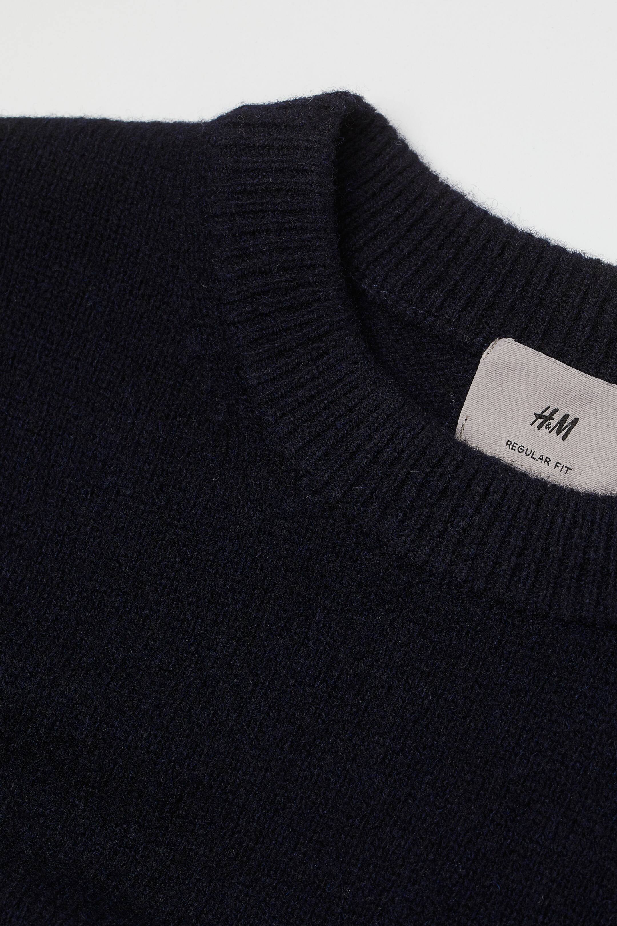 レギュラーフィット ウールセーター - ダークブルー - Men | H&M JP