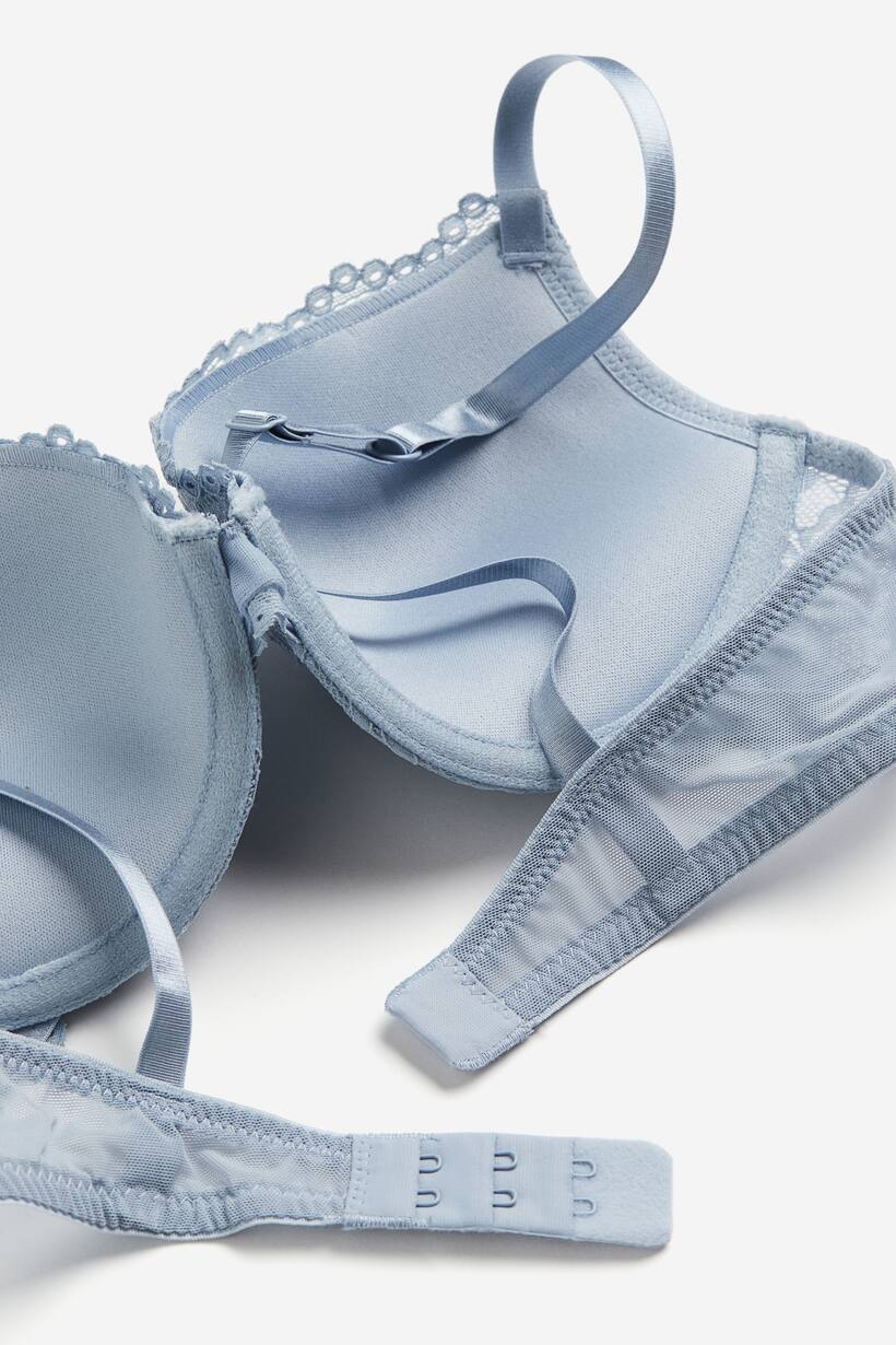 Lace push-up bra - Light dusty blue - Ladies | H&M GB