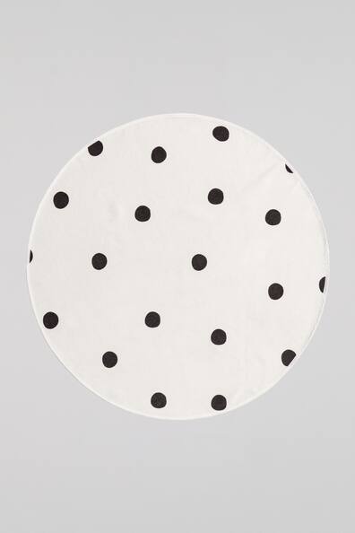 Round cotton rug - White/dotted - Home All | H&M CA