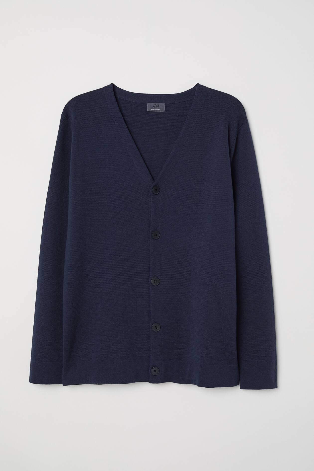 Premium cotton cardigan - Mörkblå - HERR | H&M SE