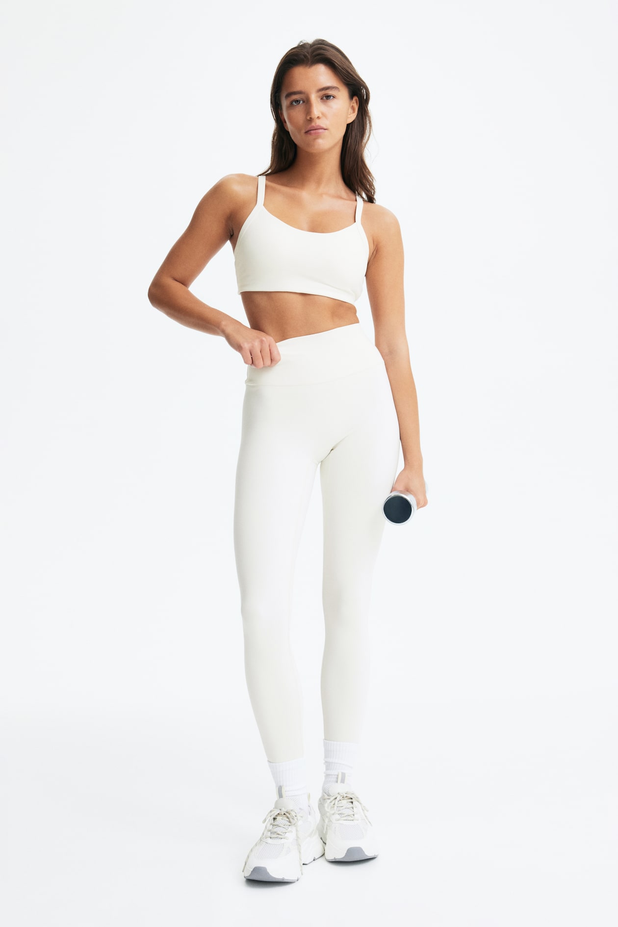 Women's White Medium Support Sports Bra with SoftMove™ | H&M US