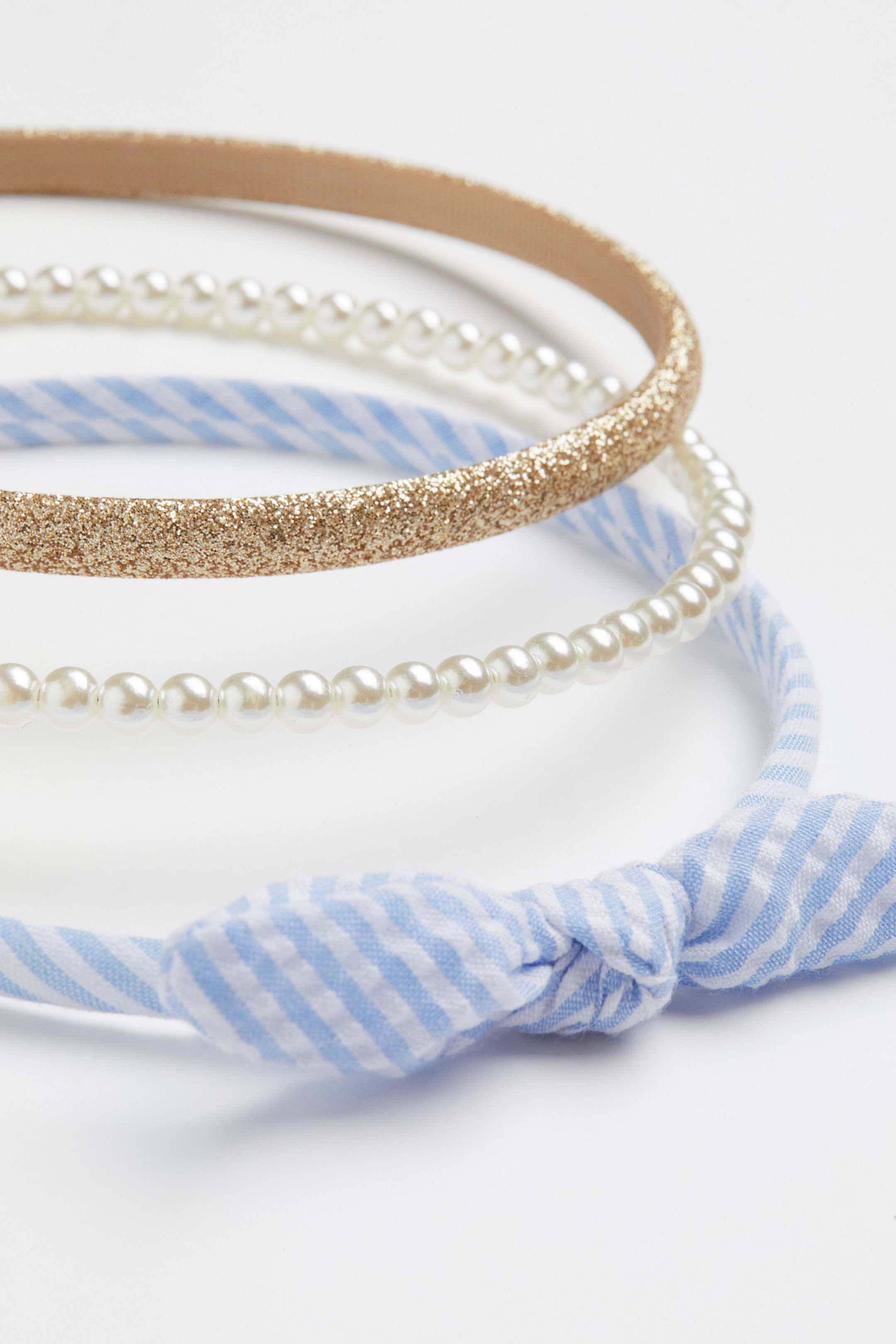 - 3-pack Alice bands - Light blue/Striped - Kids | H&M IN