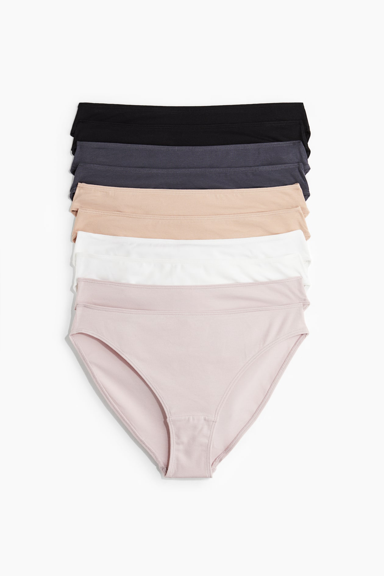 👙 10-pack trosa briefs i bomull - Puderrosa/Mörkgrå - DAM | H&M SE