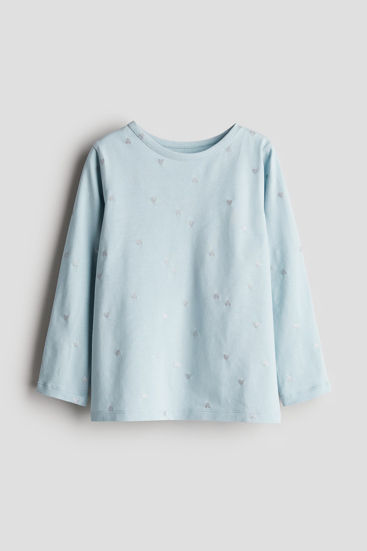 Light turquoise/Hearts Printed jersey top for kids | H&M IN