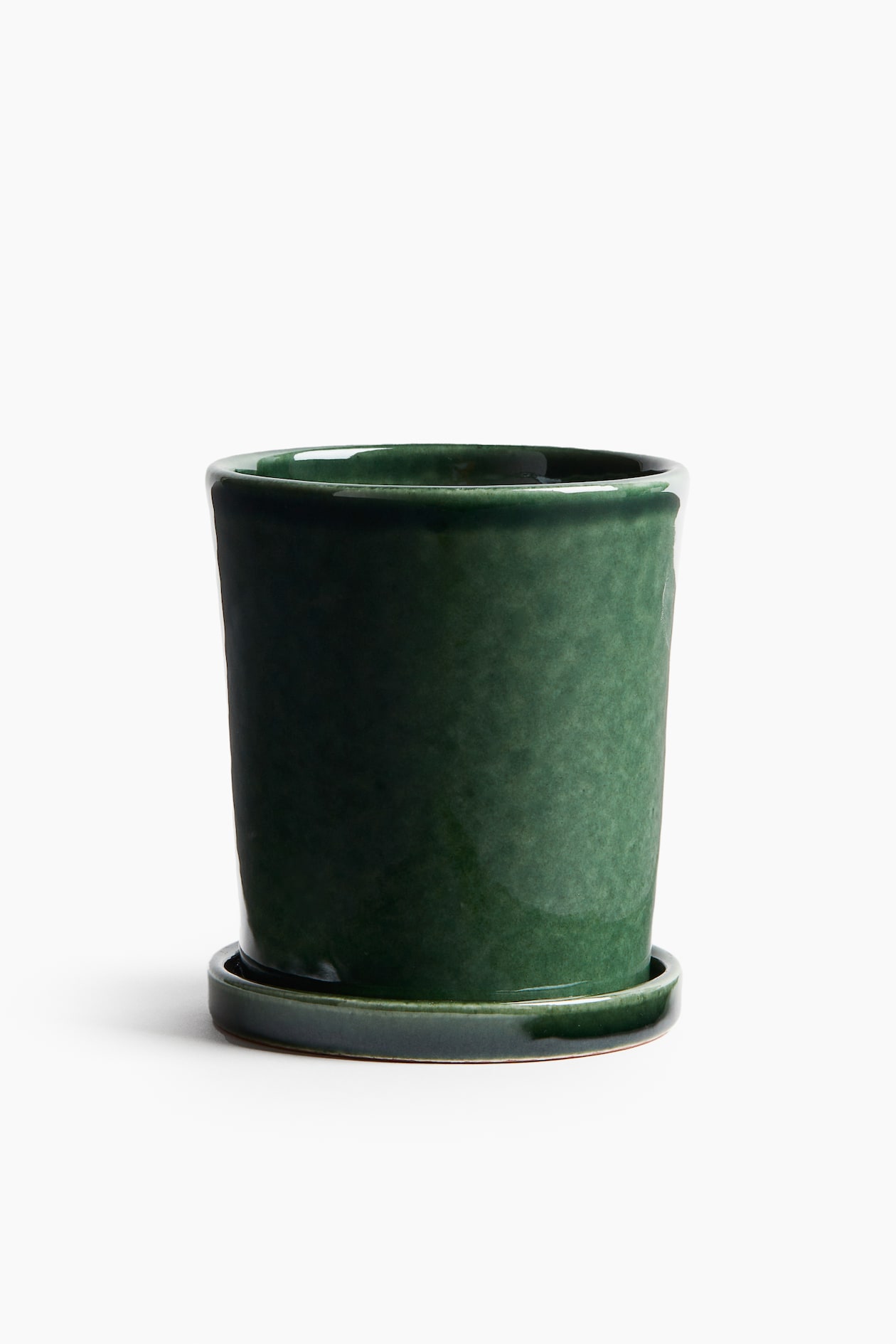 Dark green Small herb pot and saucer at H&M Home | H&M GB