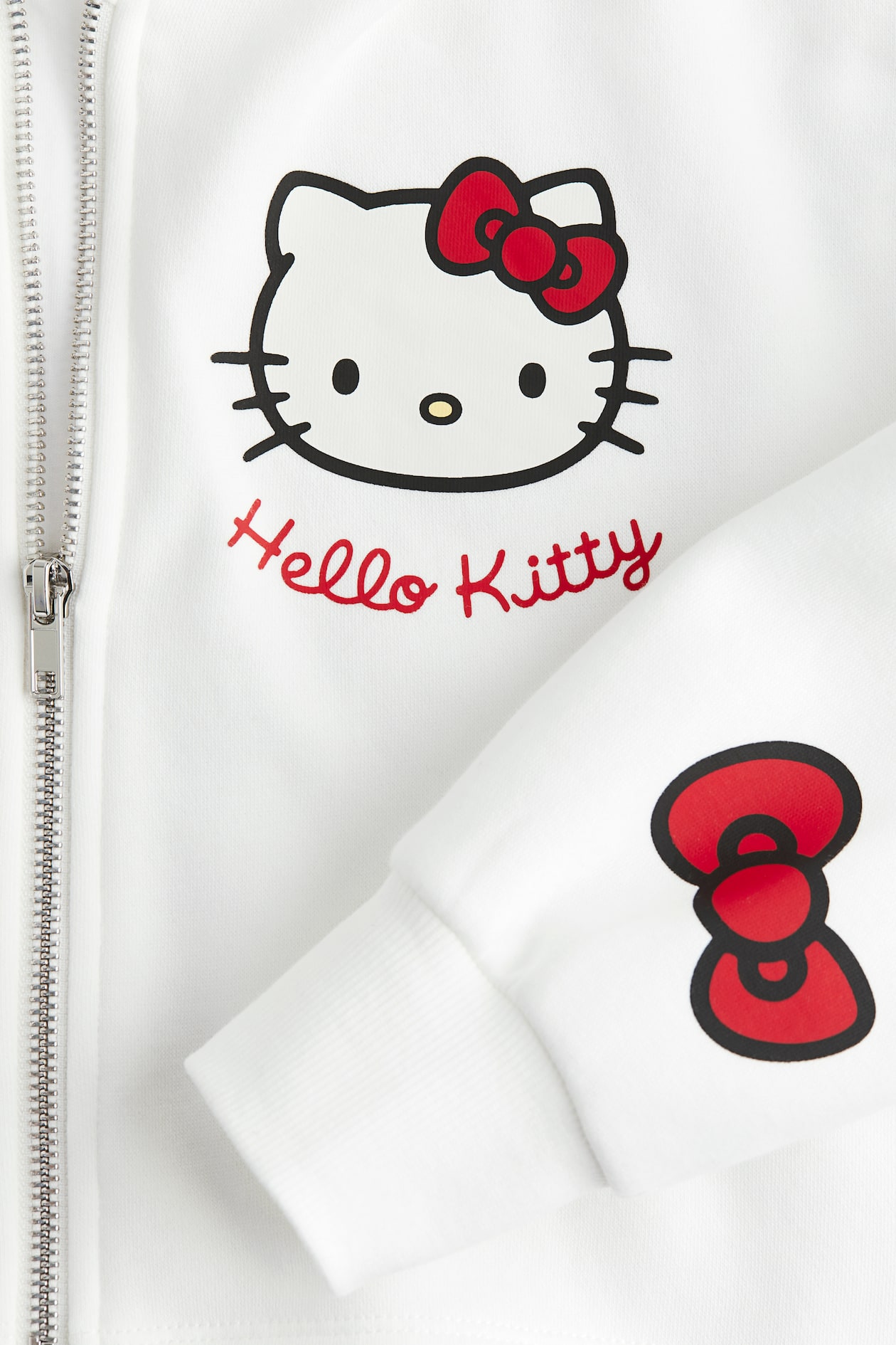 White/Hello Kitty Motif-Detail Hooded Jacket for kids | H&M US