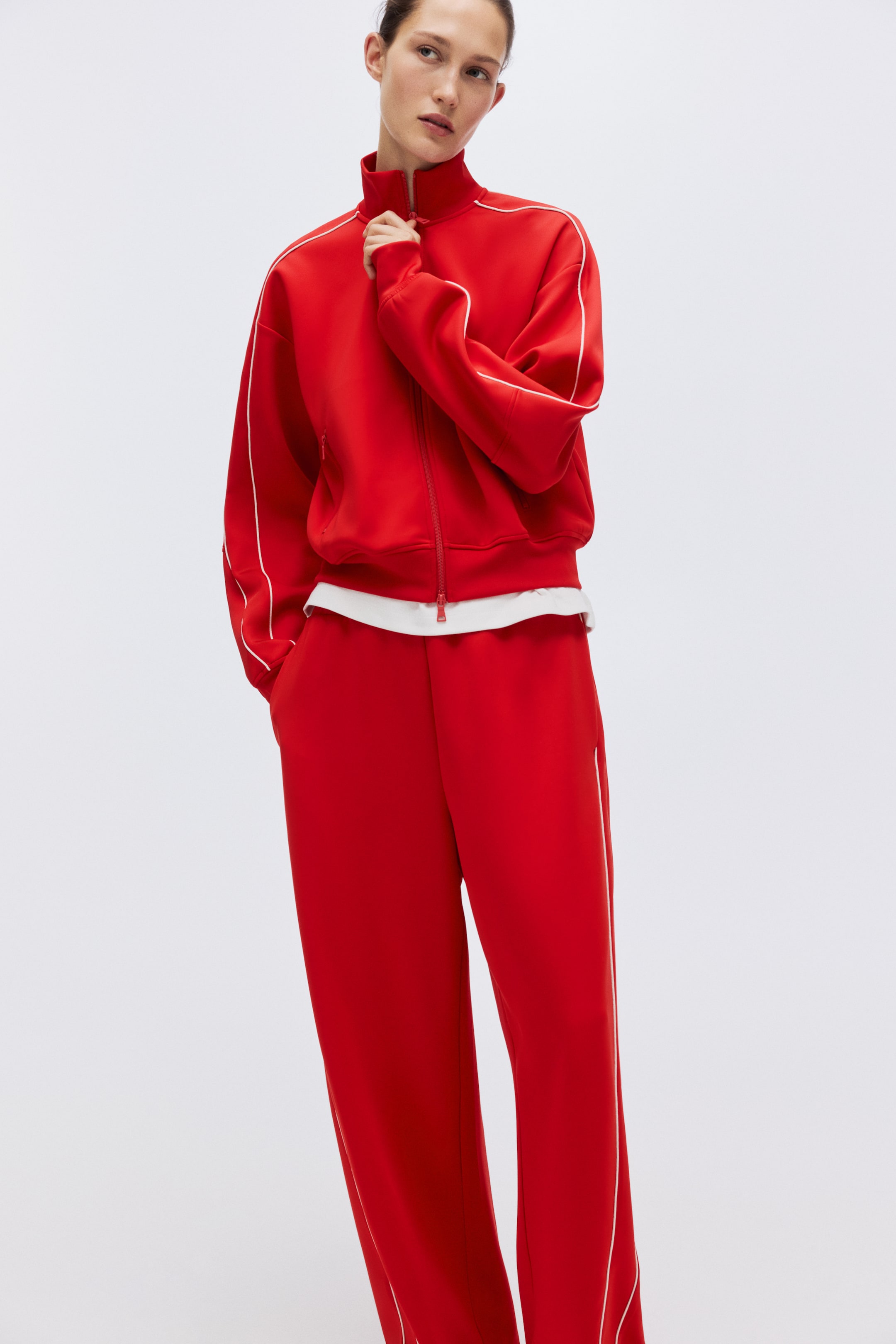 Gornji deo trenerke od skube - Crvena - Ladies | H&M RS