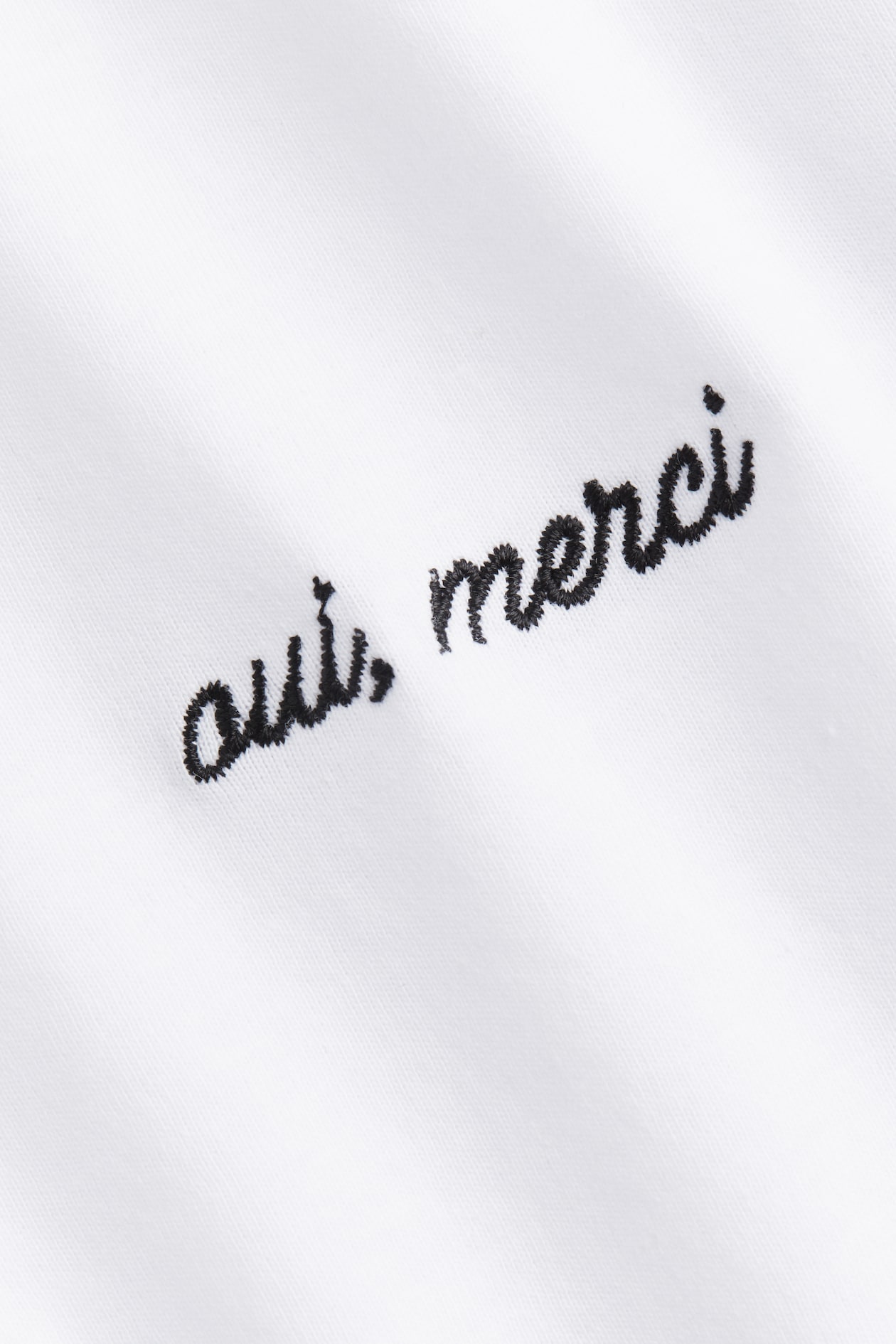 Oversized boat-neck top - White/Oui Merci - Ladies | H&M GB