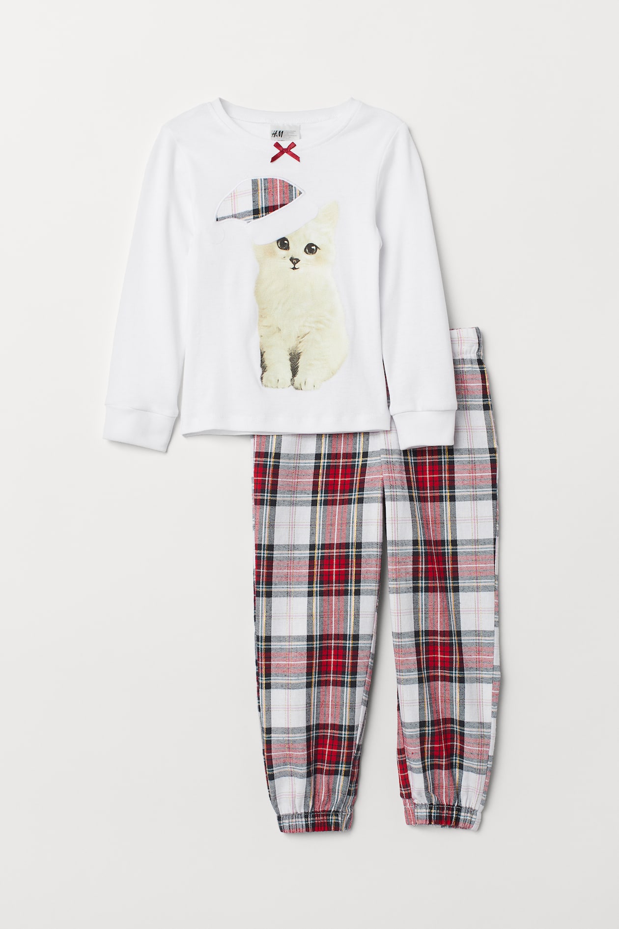 Pyjama - Wit/kat - KINDEREN | H&M NL