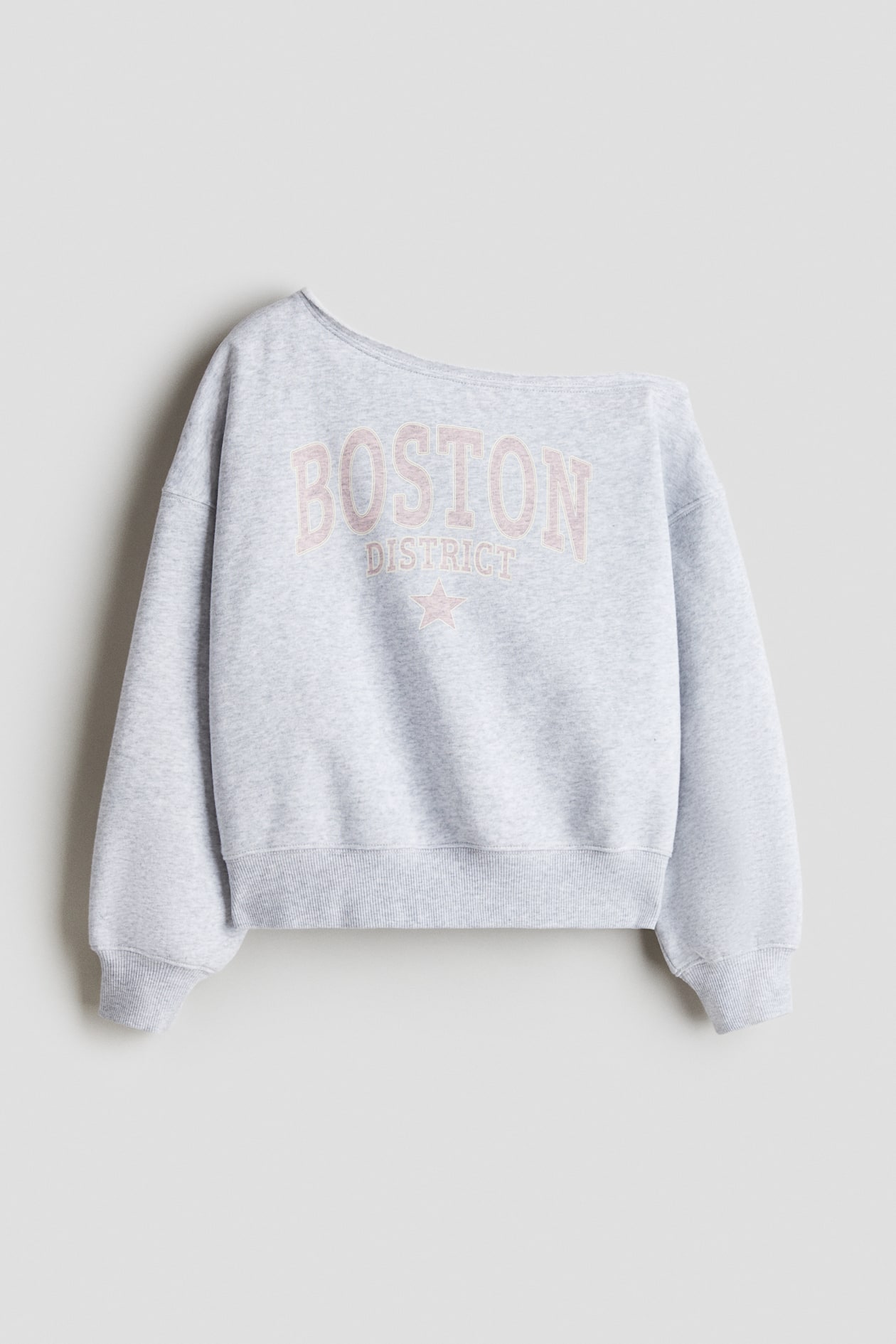 One-Shoulder-Sweatshirt - Hellgraumeliert/Boston - Kids | H&M DE
