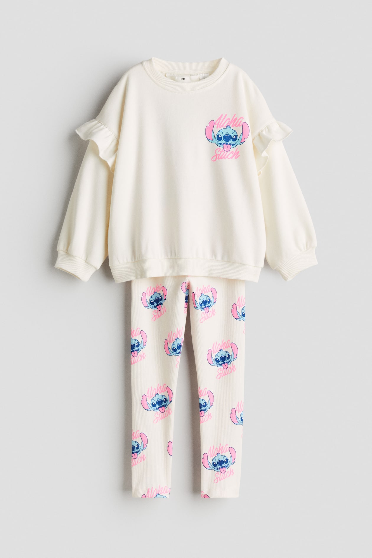 2-piece cotton set - White/Lilo & Stitch - Kids | H&M GB