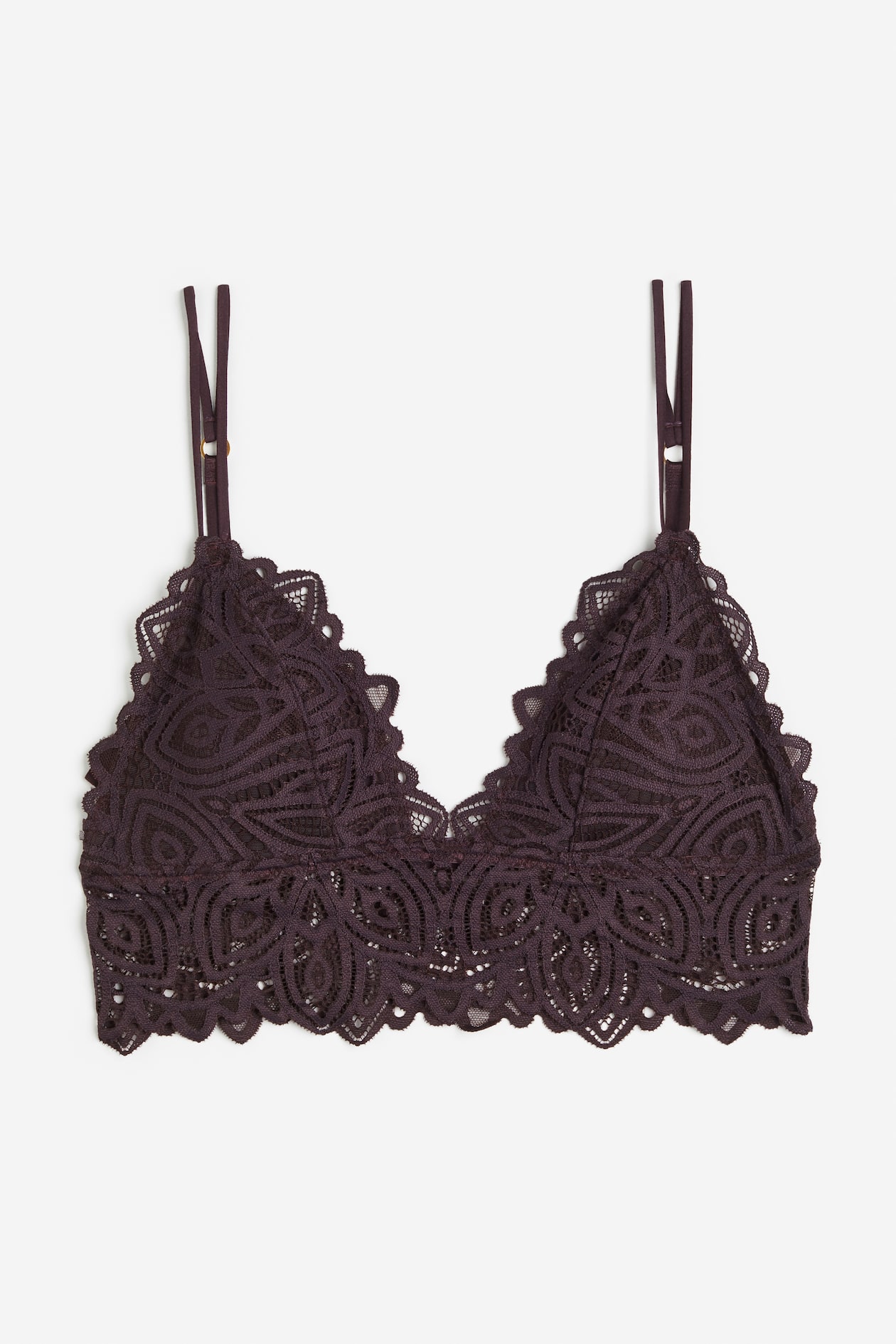 Bralette en dentelle - Marron foncé - FEMME | H&M FR