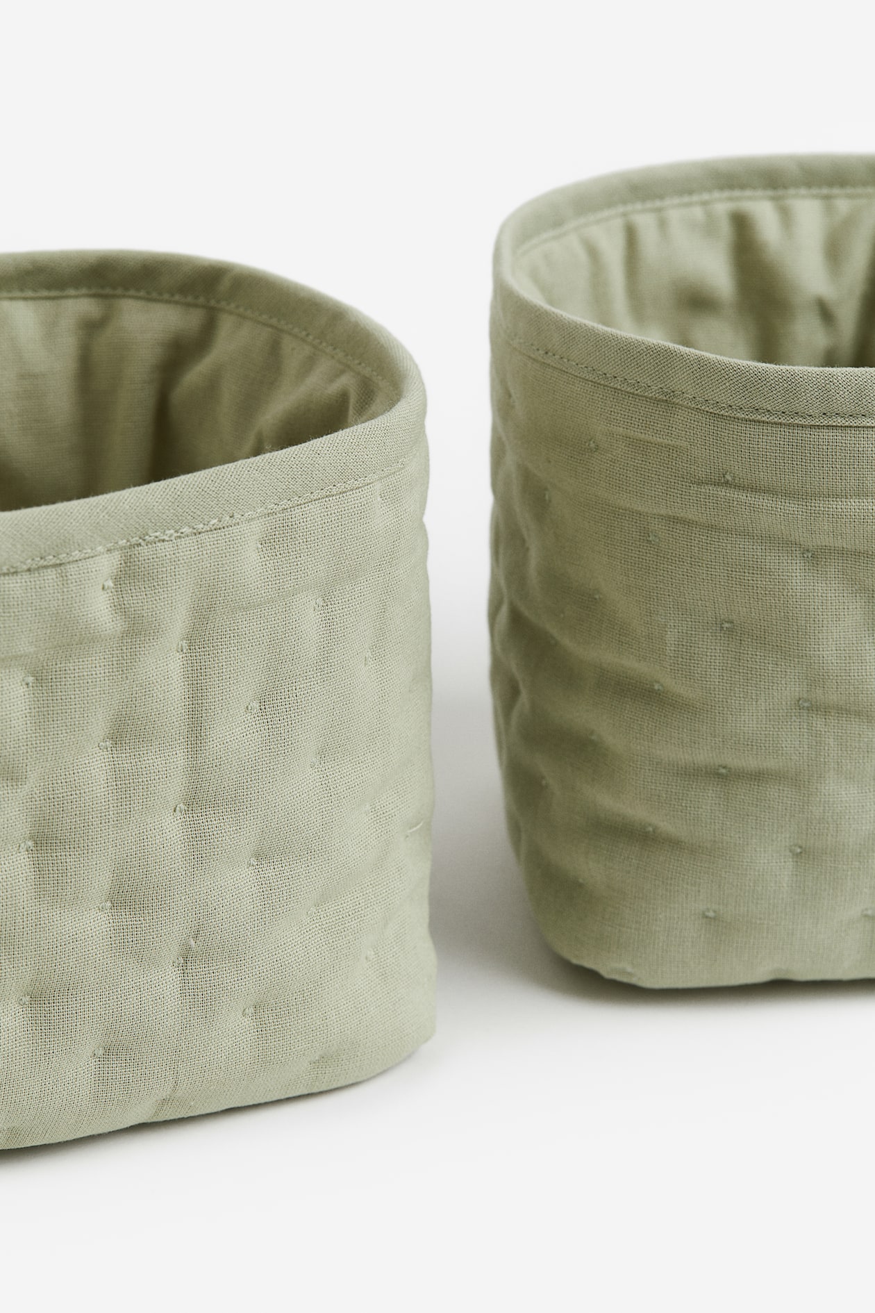 2-pack Quilted Storage Baskets - Sage green - Home All | H&M US