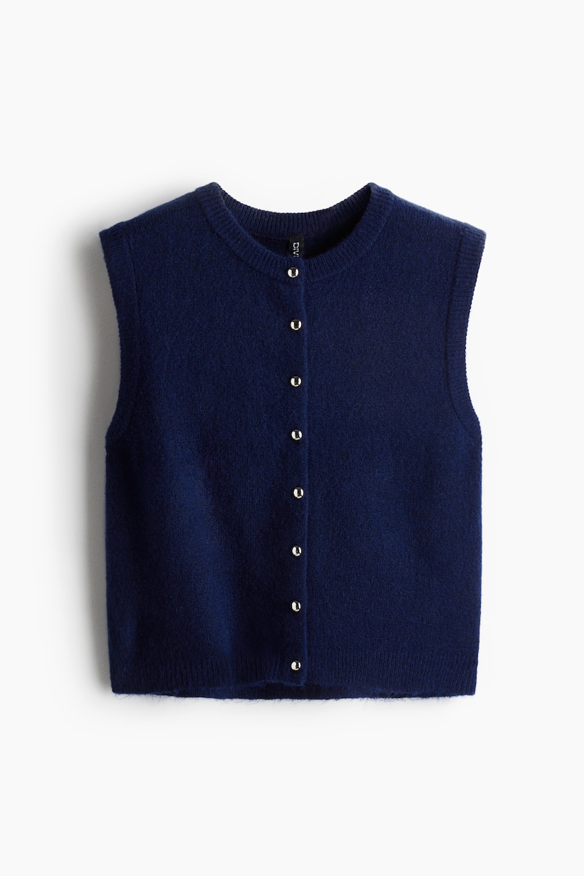 Gestrickte Weste - Dunkelblau - Ladies | H&M DE