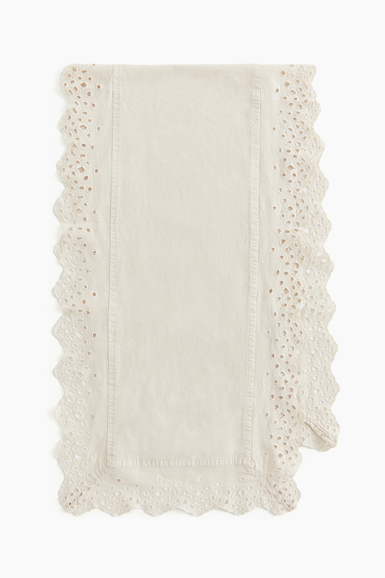 Light beige Table Runner with Eyelet Embroidery at H&M Home | H&M CA