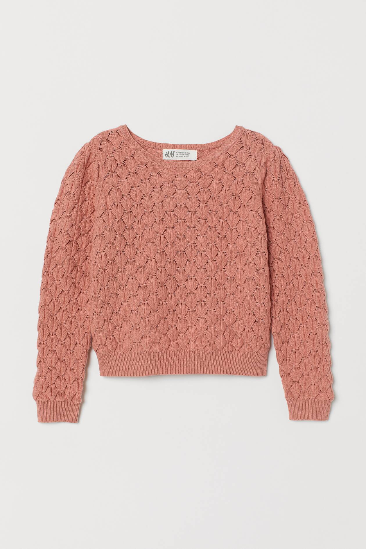 Suéter en punto texturizado - Rosa palo oscuro - Kids | H&M MX