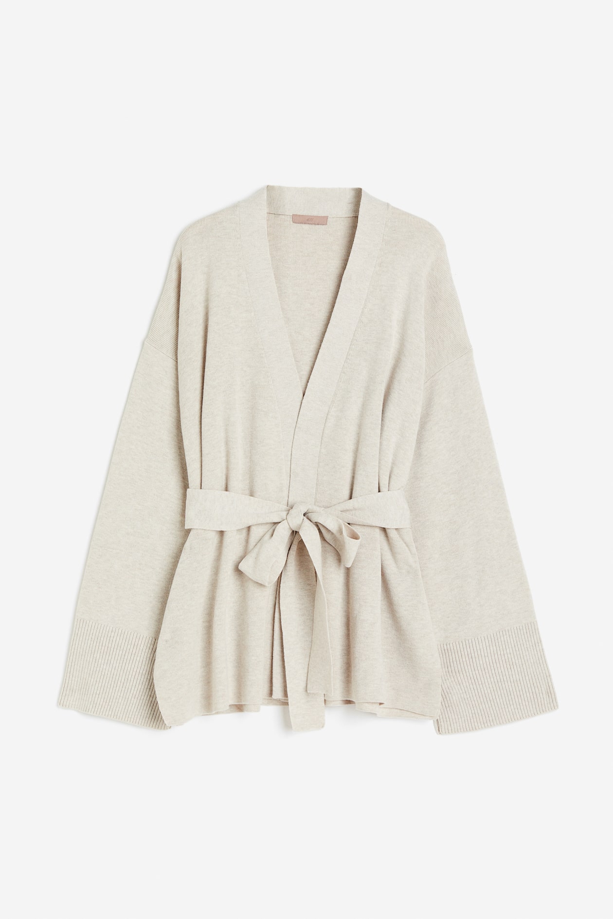 Fine-knit Cardigan with Tie Belt - Beige - Ladies | H&M US