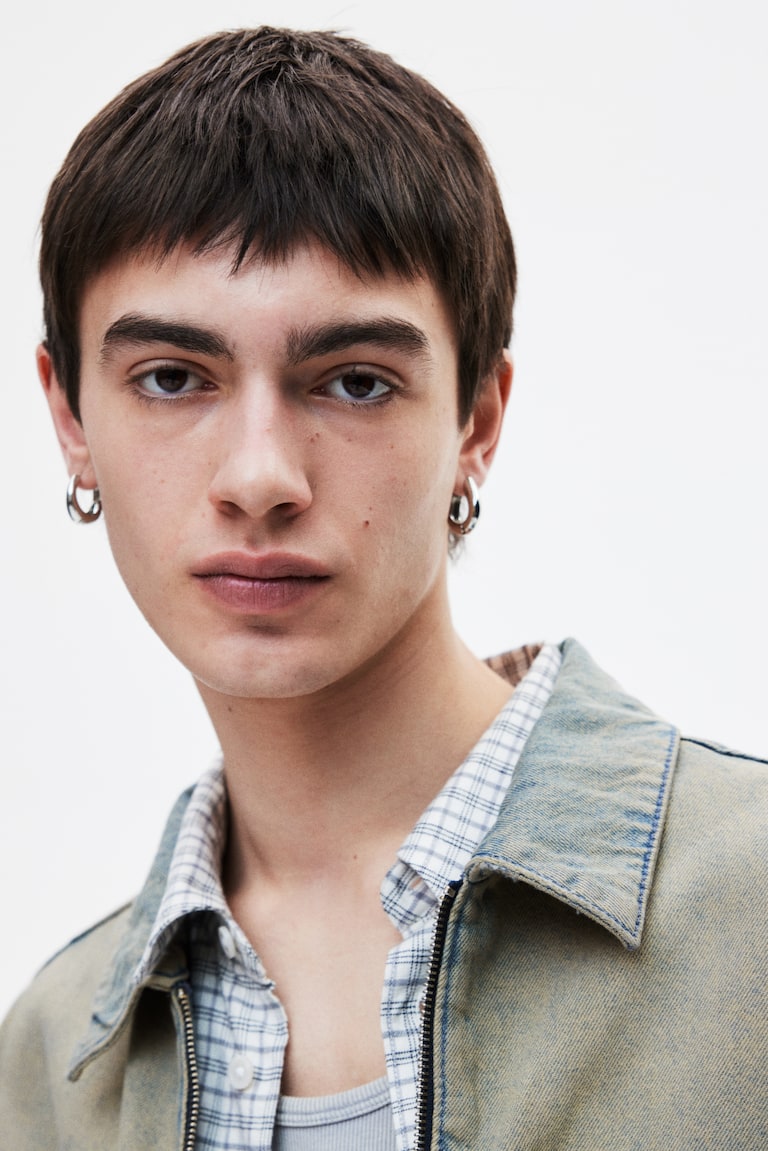 Loose-Fit Denim Worker Jacket - Gray-blue - Men | H&M US