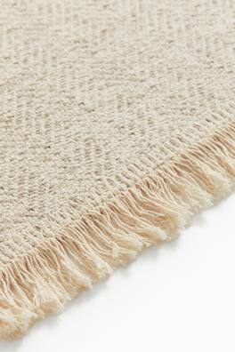 Cotton Rug with Fringe - Light beige - Home All | H&M US