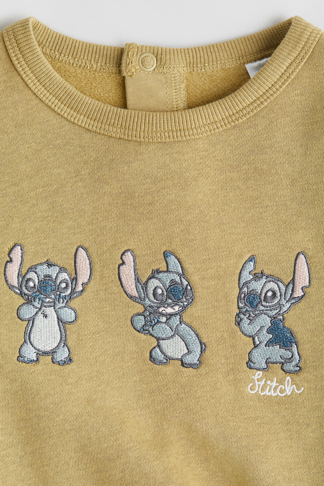 Mustard yellow/Lilo & Stitch Motif-Detail Brushed-Inside Sweatshirt for ...