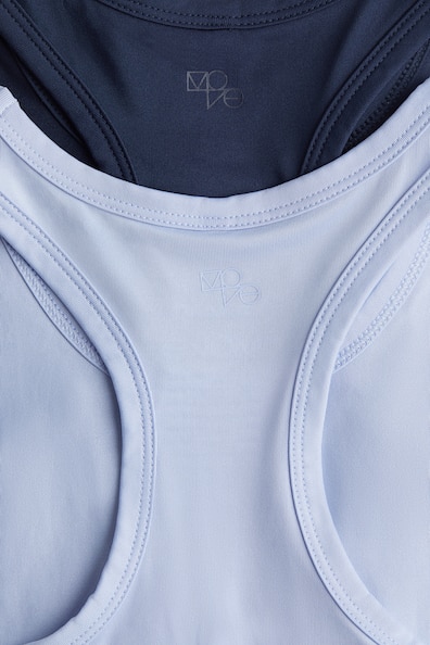 Light blue/Navy blue 2-pack sports vest tops with DryMove™ for kids | H ...