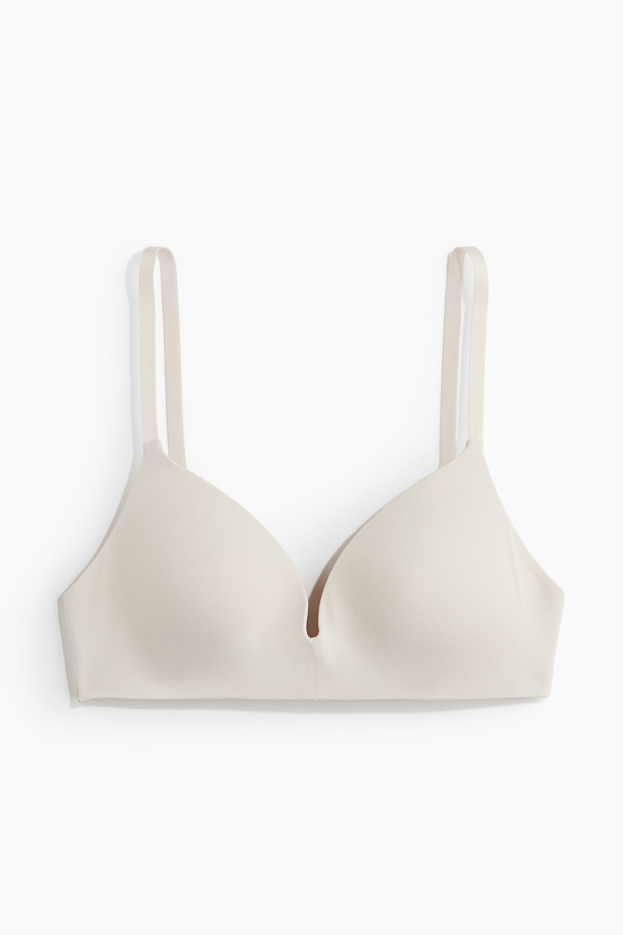 Padded Soft-Cup Microfiber Bra - Pale beige - Ladies | H&M US