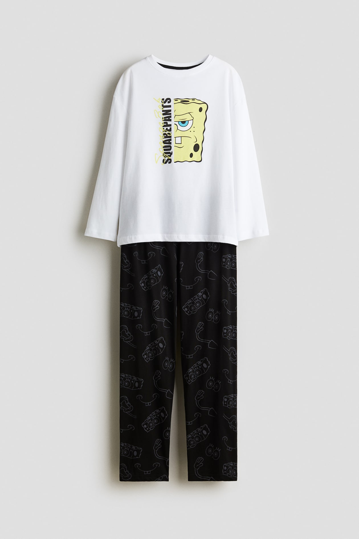 White/SpongeBob SquarePants Print-motif cotton pyjamas for kids | H&M GB