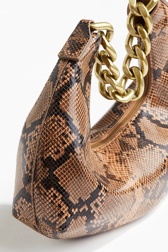 Small Shoulder Bag - Brown/snakeskin-patterned - Ladies | H&M US