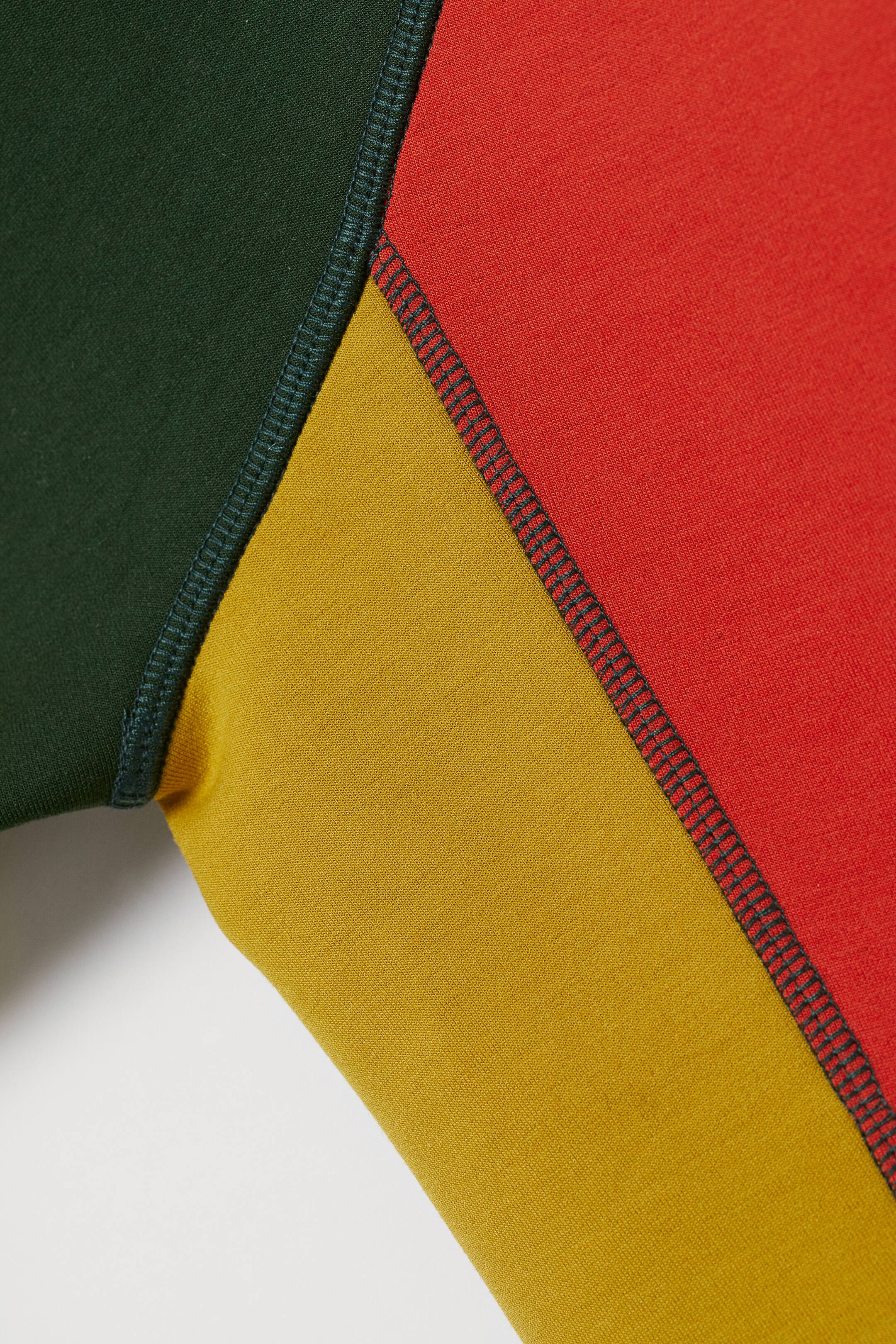 Color-block Scuba-look Top - Mustard yellow/color-block - Ladies | H&M US