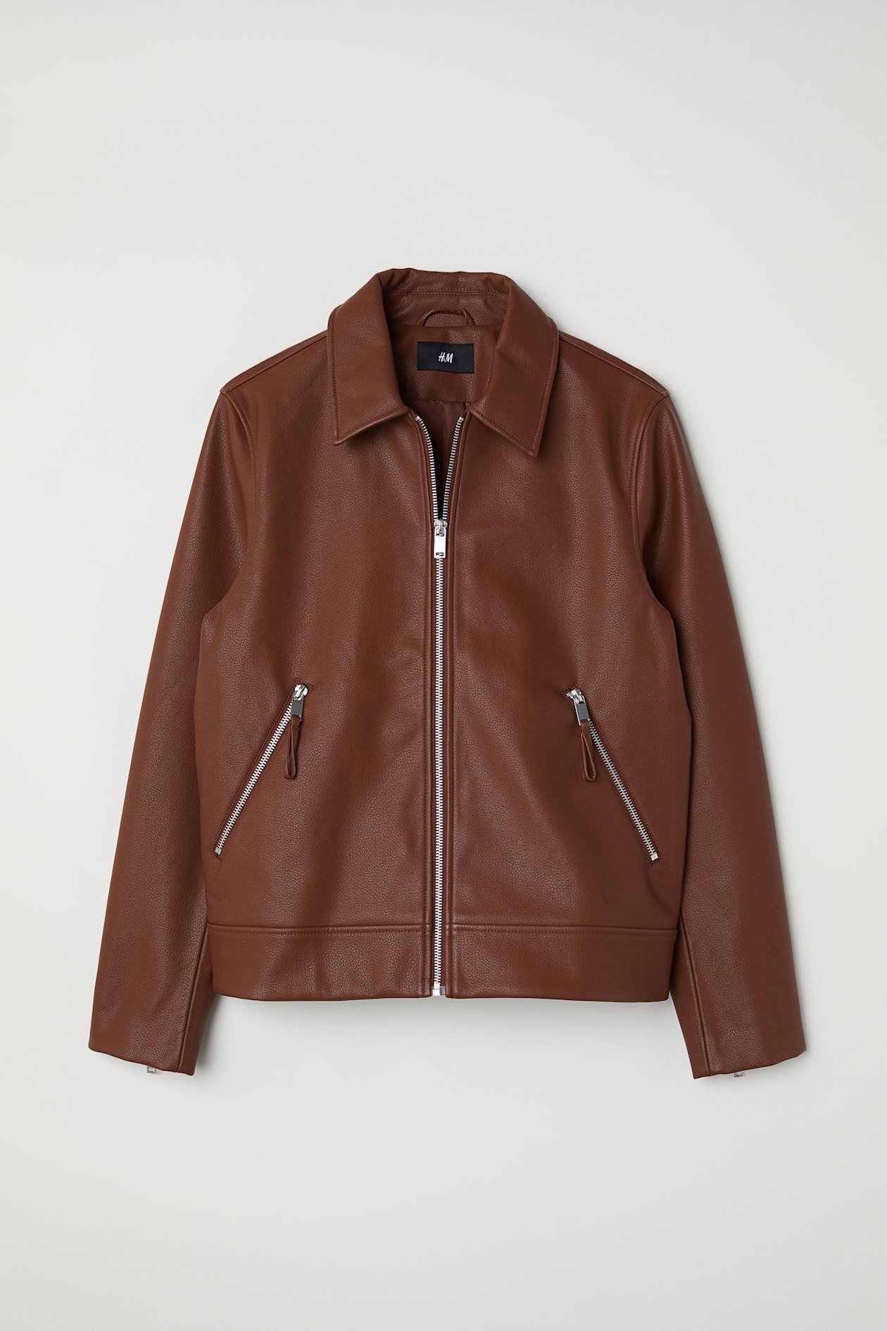 Faux Leather Jacket - Brown - Men | H&M US