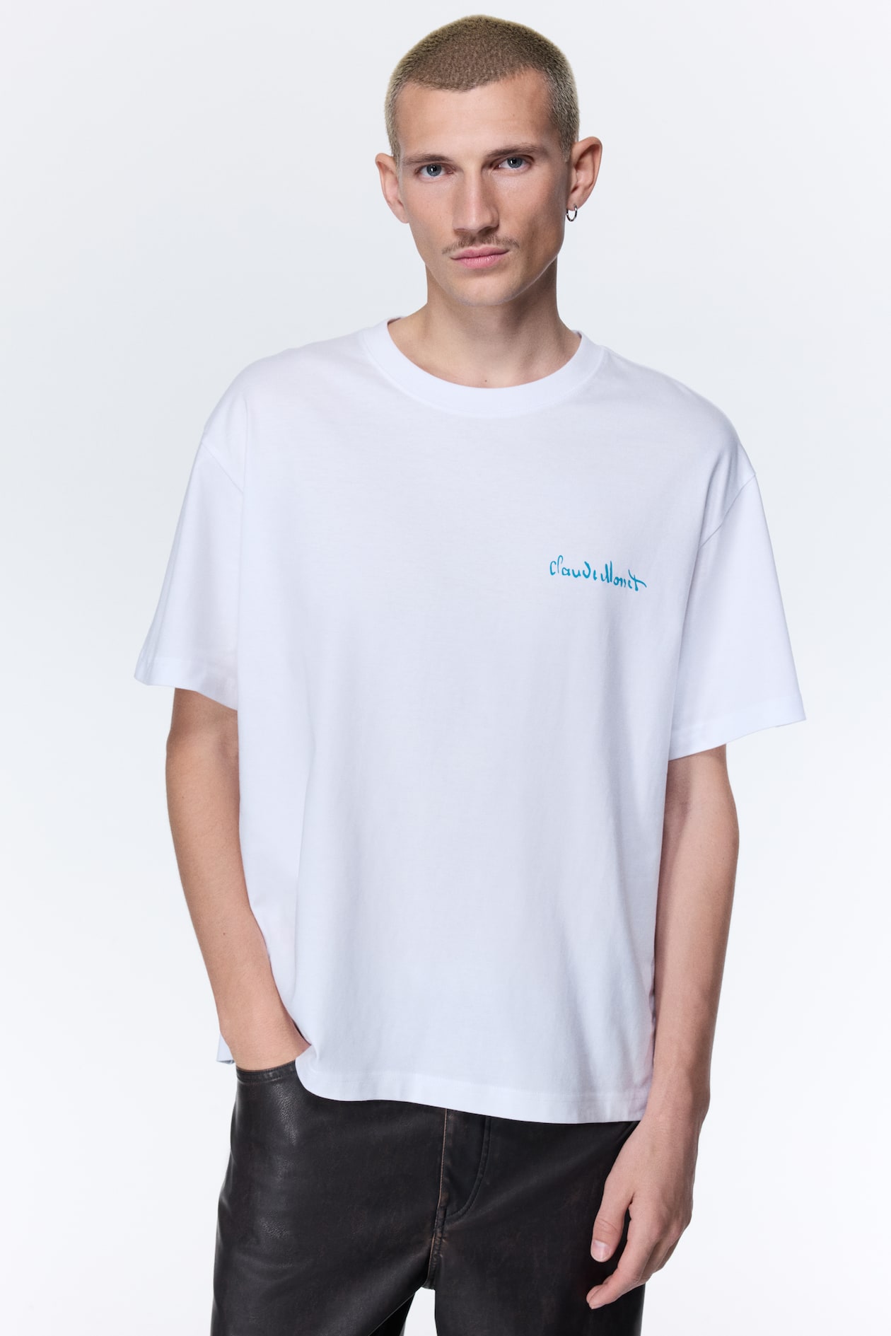 Men’s White/Claude Monet Loose Fit T-shirt | H&M IN