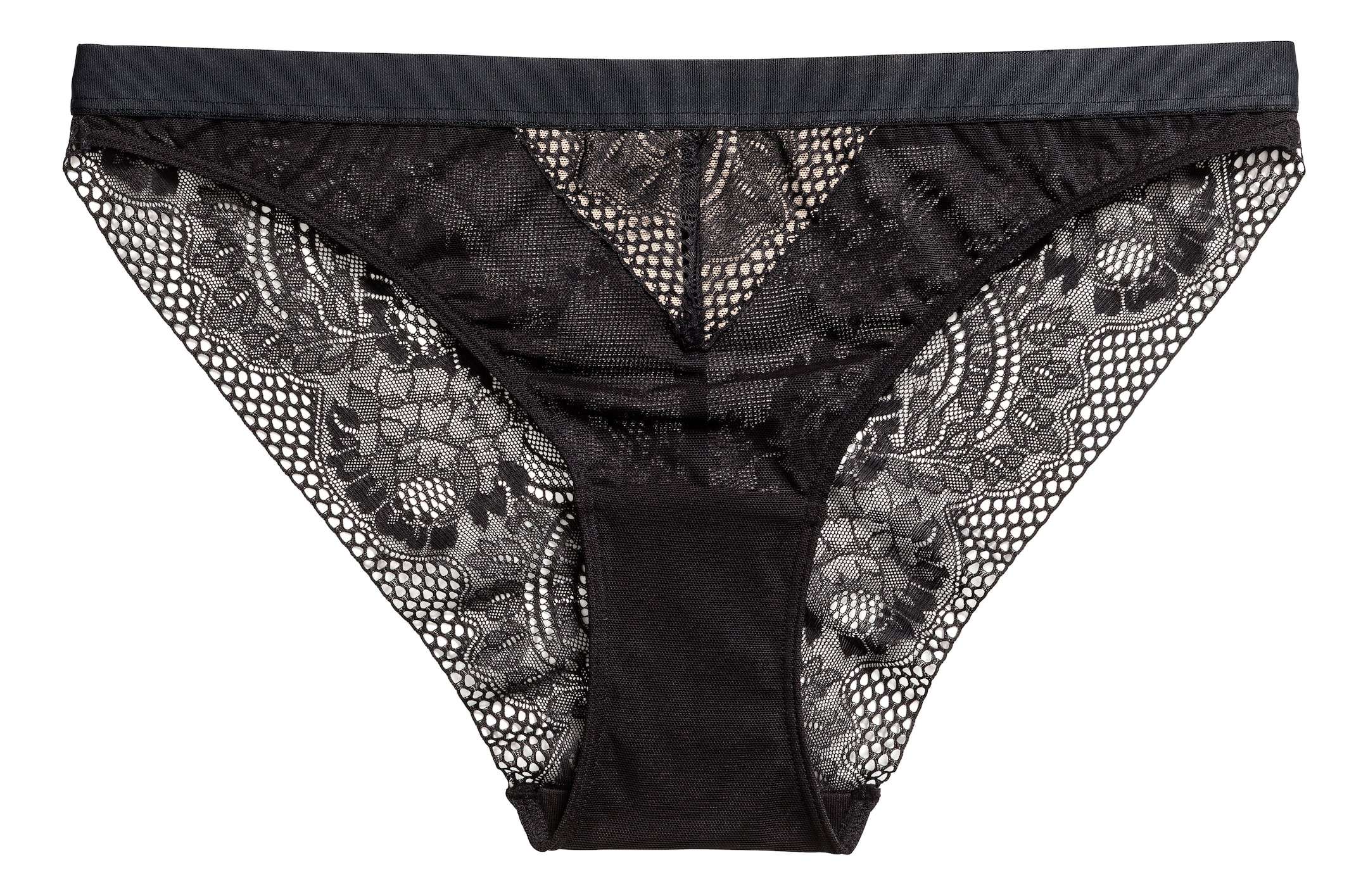 Mesh and Lace Briefs - Black - Ladies | H&M US