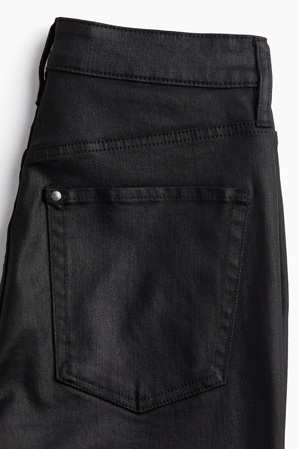 Slim Straight High Jeans - Sort/Coated - DAME | H&M NO