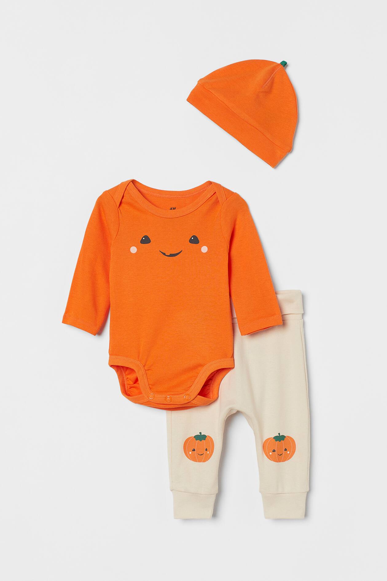 Trodelni komplet od pamučnog žerseja - Narandžasta/bundeva - Kids | H&M RS