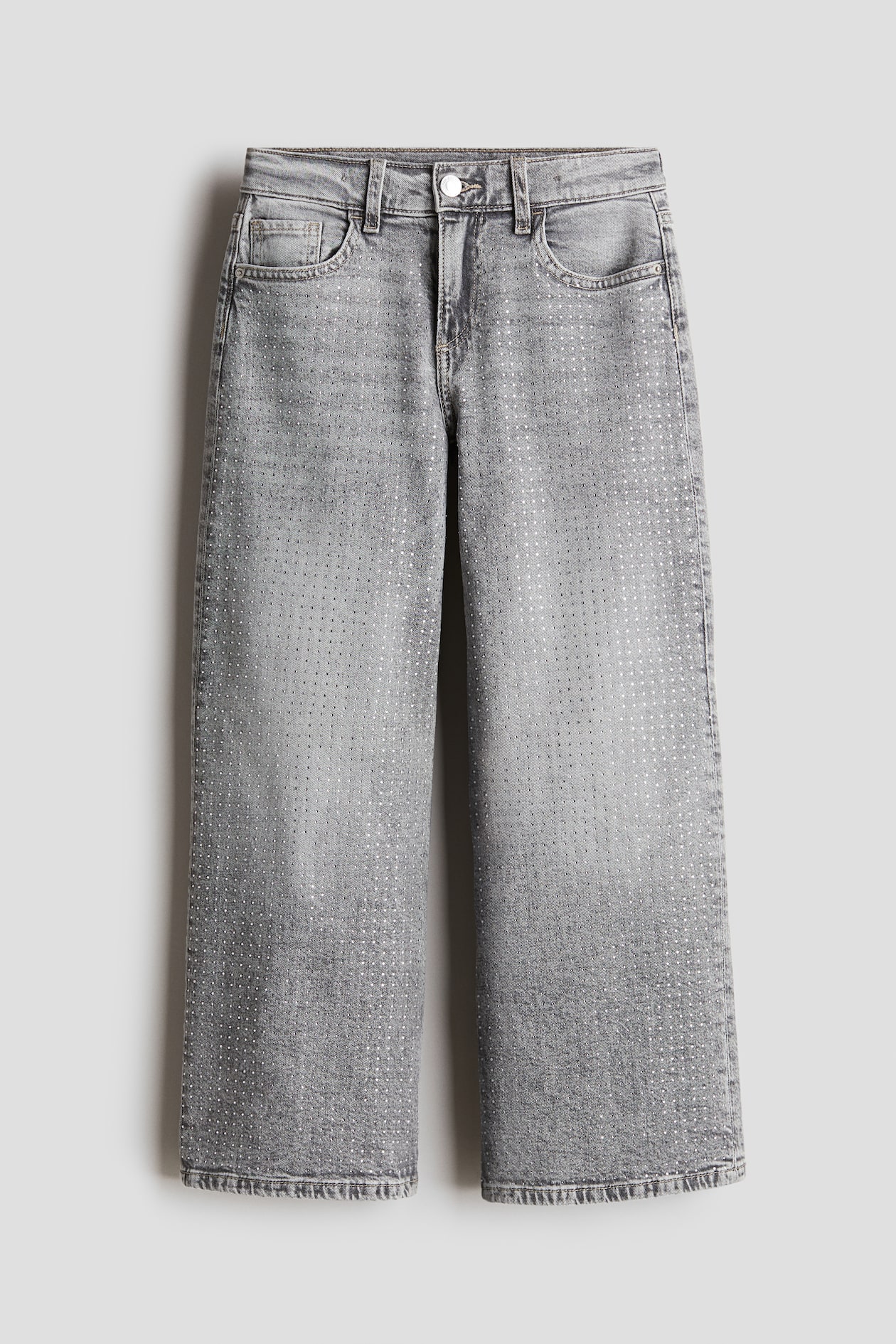 Denim grey Loose Fit Wide Leg Cargo Jeans for kids | H&M MY