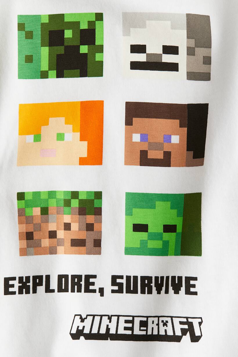 White/Minecraft Oversized Printed T-Shirt for kids | H&M US