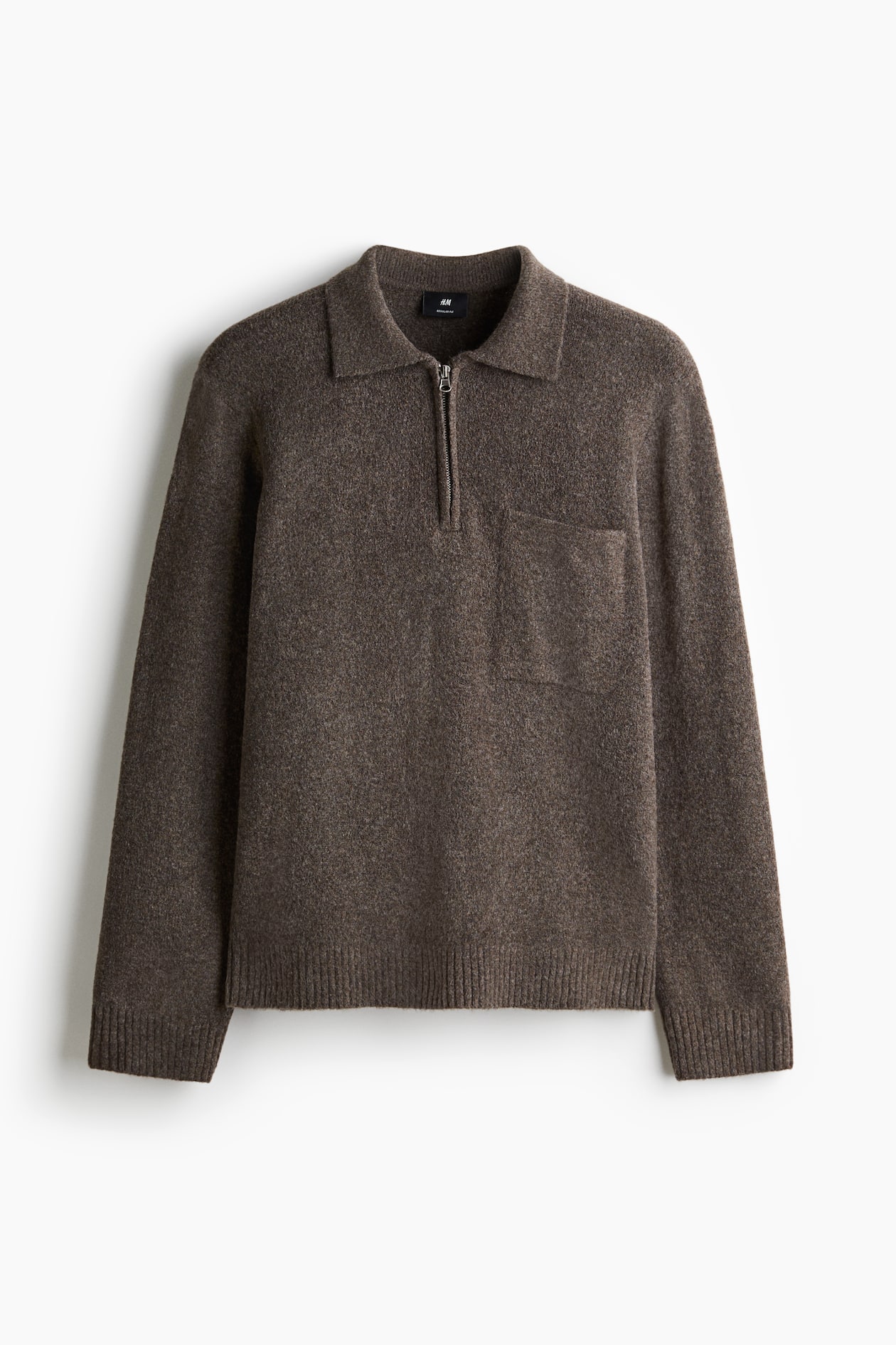 Suéter Regular Fit con zíper superior - Café oscuro - Men | H&M MX