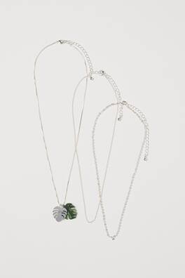 Women's Silver-colored 3-pack Necklaces with Pendants | H&M US