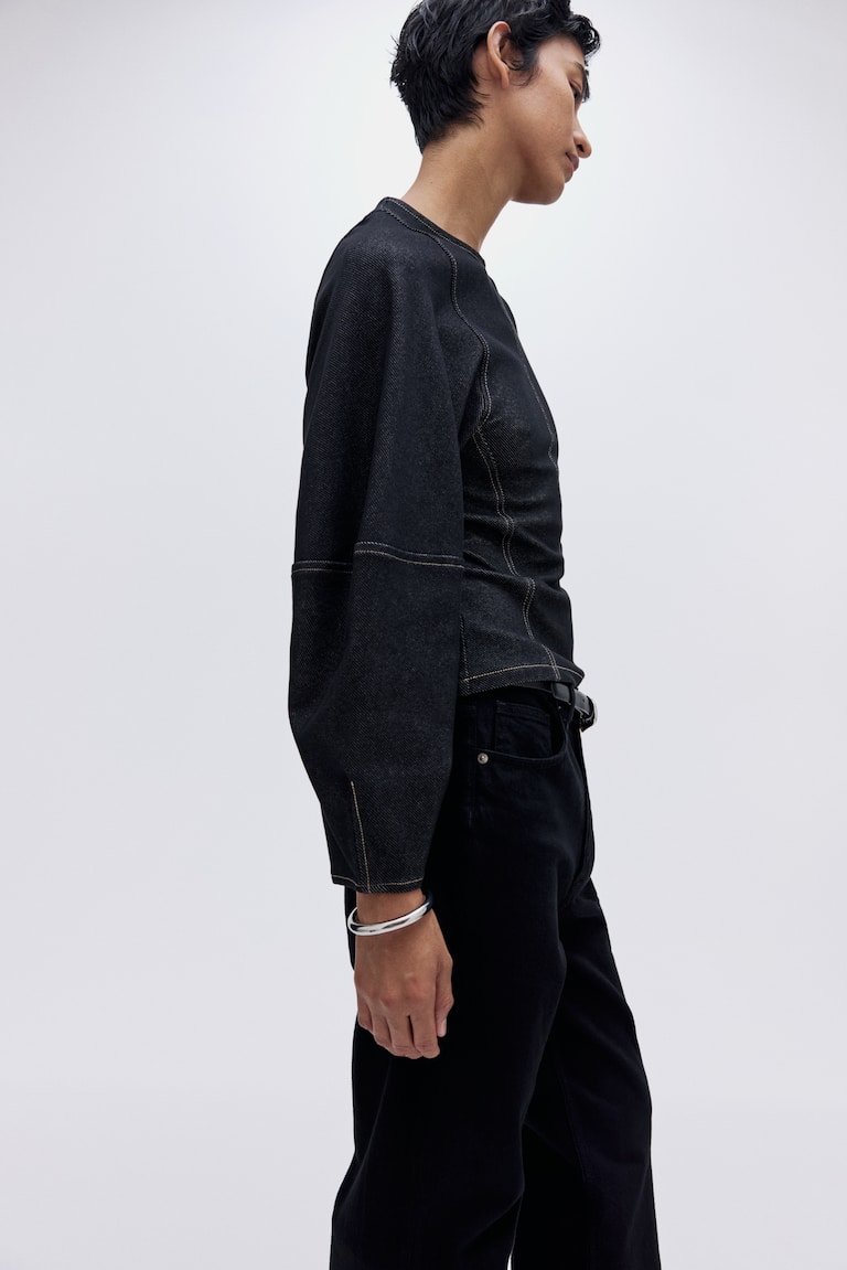 Women's Dark grey Denim-look top | H&M GB