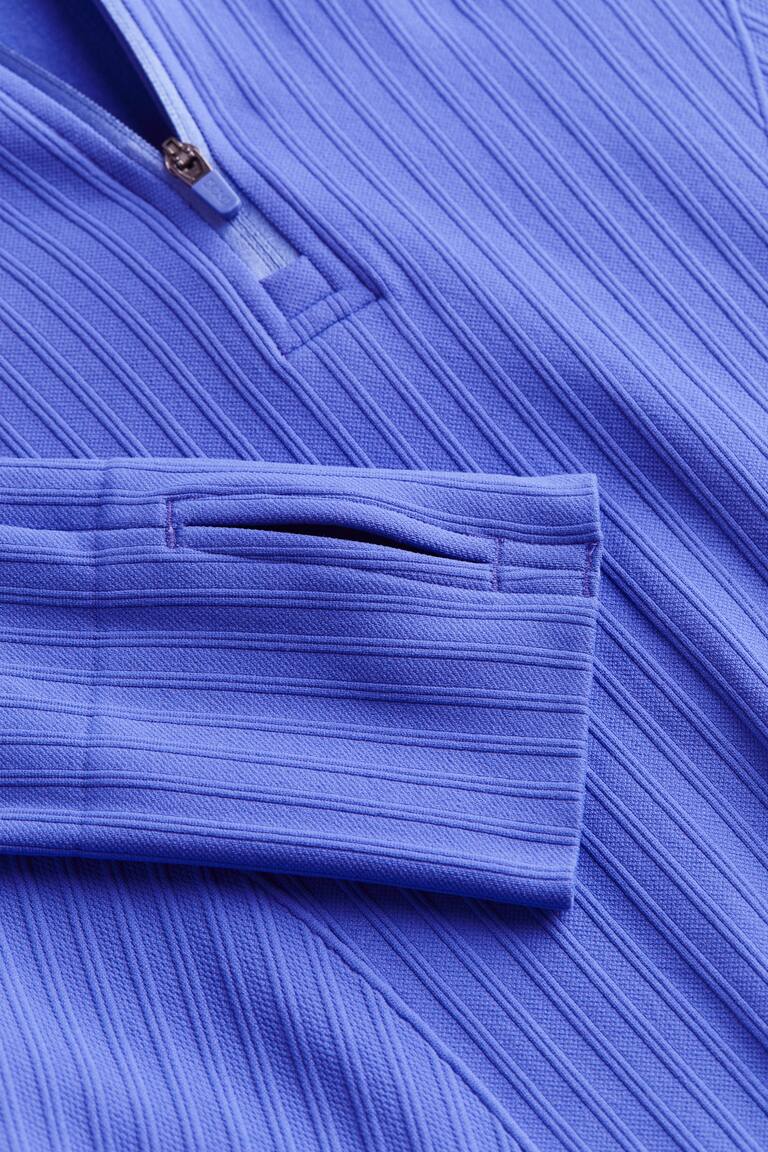Women's Lavender blue Seamless Half-Zip Sports Top with DryMove™ | H&M US