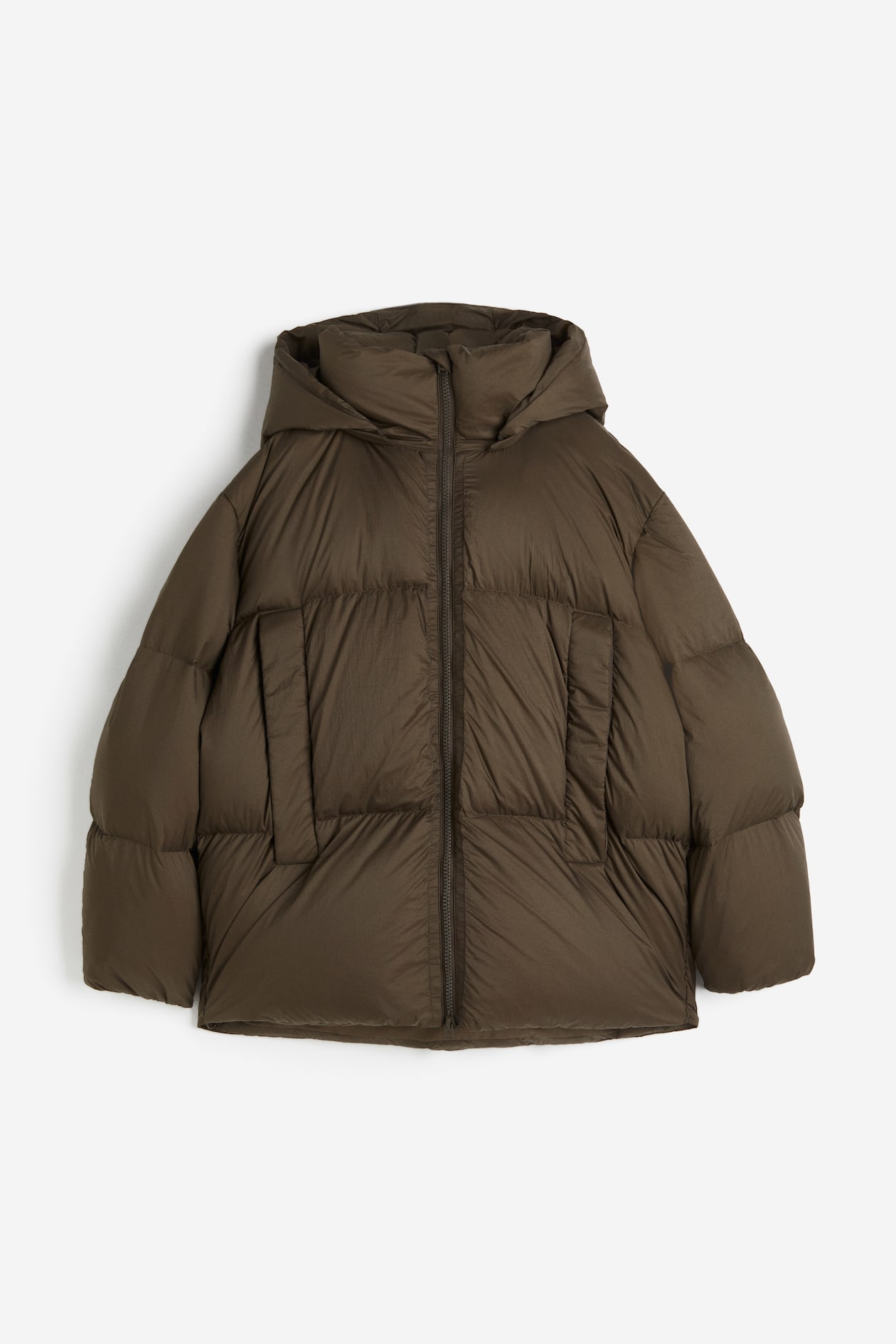 Oversized puffer jacket - Dark brown - Ladies | H&M GB