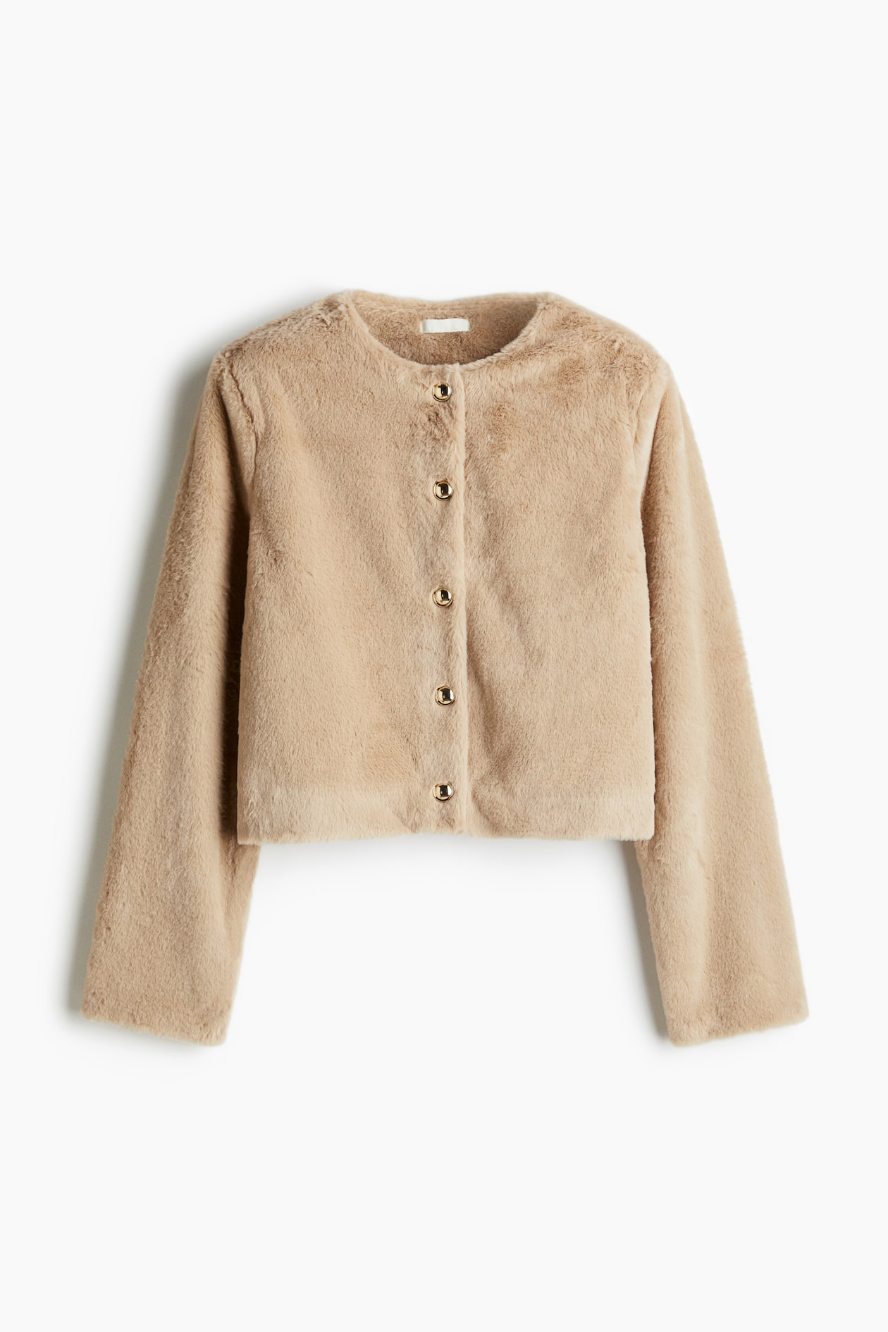 Teddy Fleece Cardigan - Beige - Ladies | H&M CA