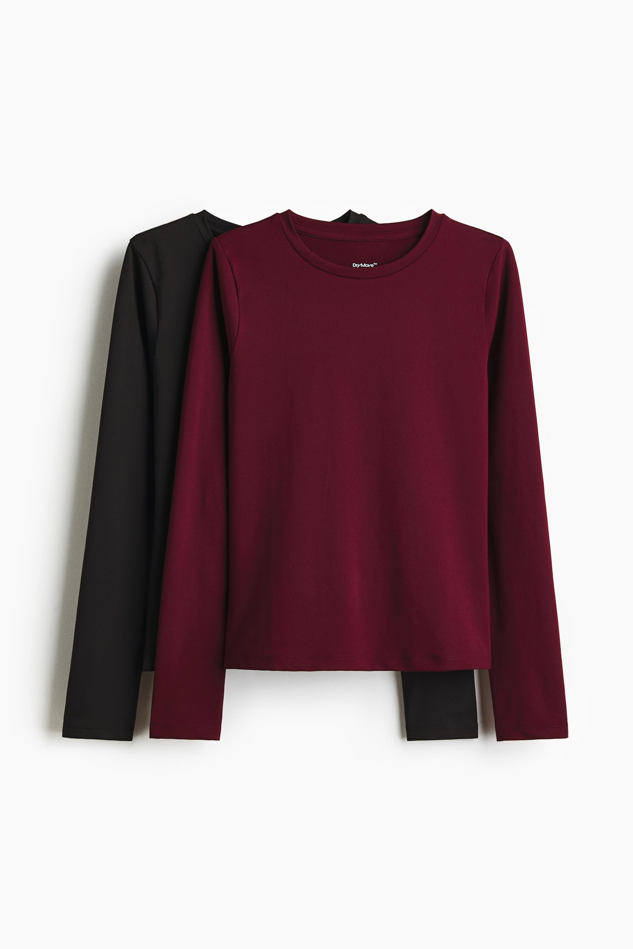 2-Pack Long-Sleeved Sports Tops with DryMove™ - Dark red/black - Kids ...