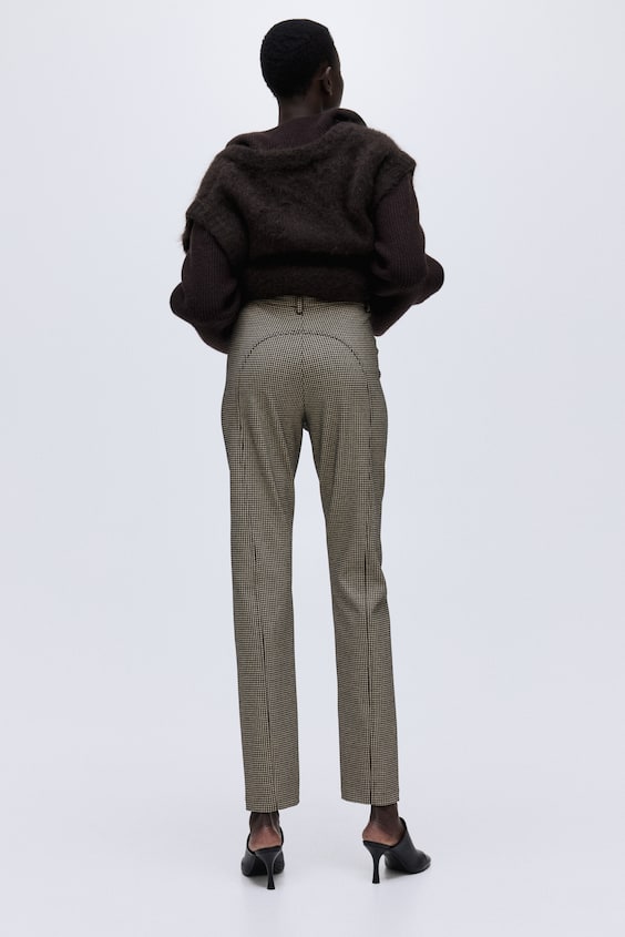 Uske pantalone od žerseja - Svetlobež/pepito dezen - Ladies | H&M RS