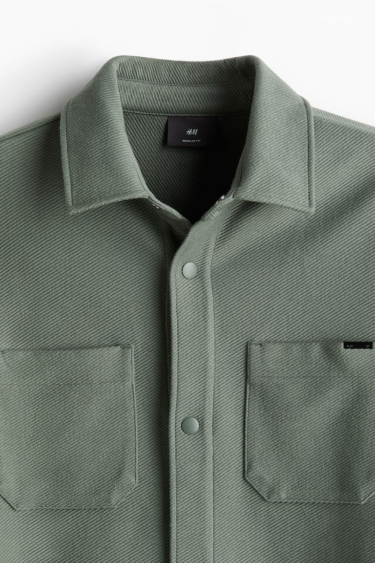 Regular Fit Cotton Overshirt - Sage green - Men | H&M US