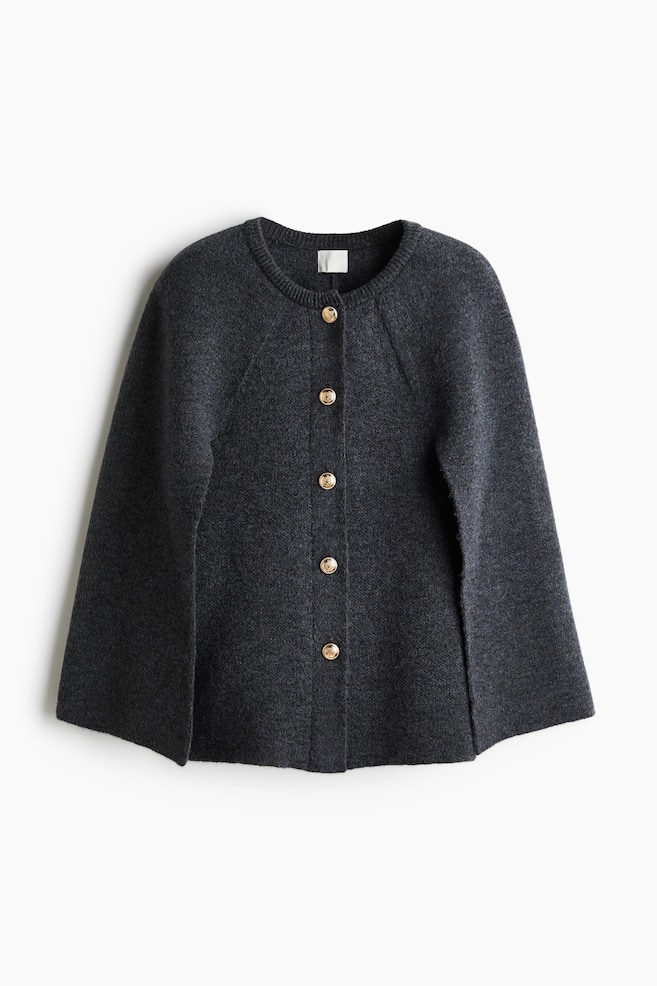 Gestricktes Cape - Dunkelgraumeliert - Ladies | H&M DE