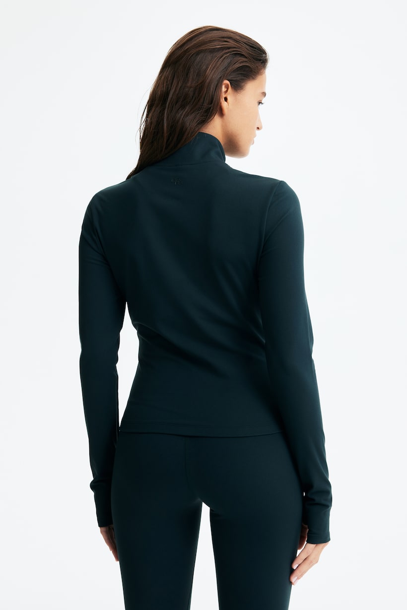 Chamarra deportiva con zíper con SoftMove™ - Verde oscuro - Ladies | H&M MX