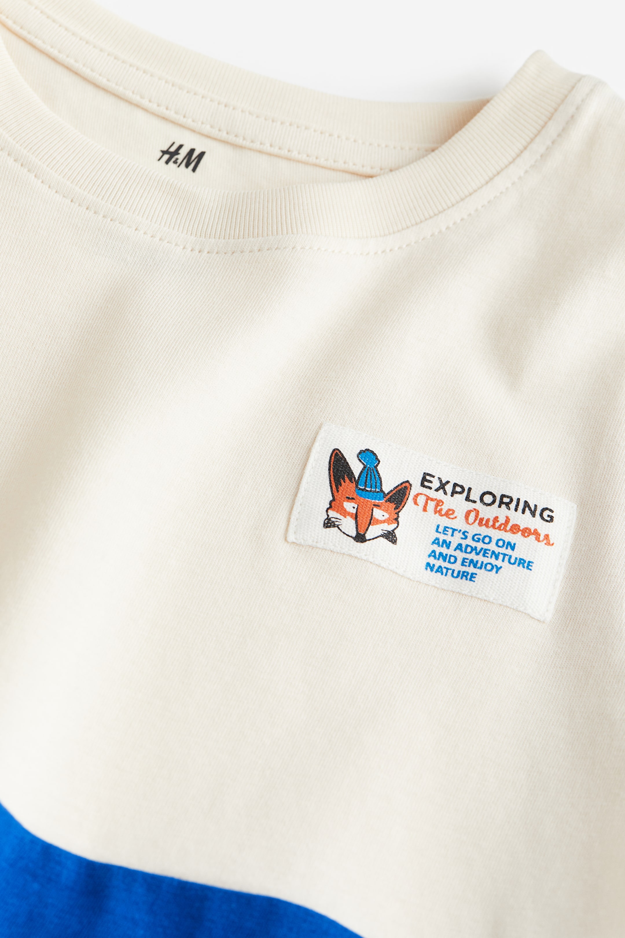 Bright blue/color-block Color-block T-shirt for kids | H&M PH