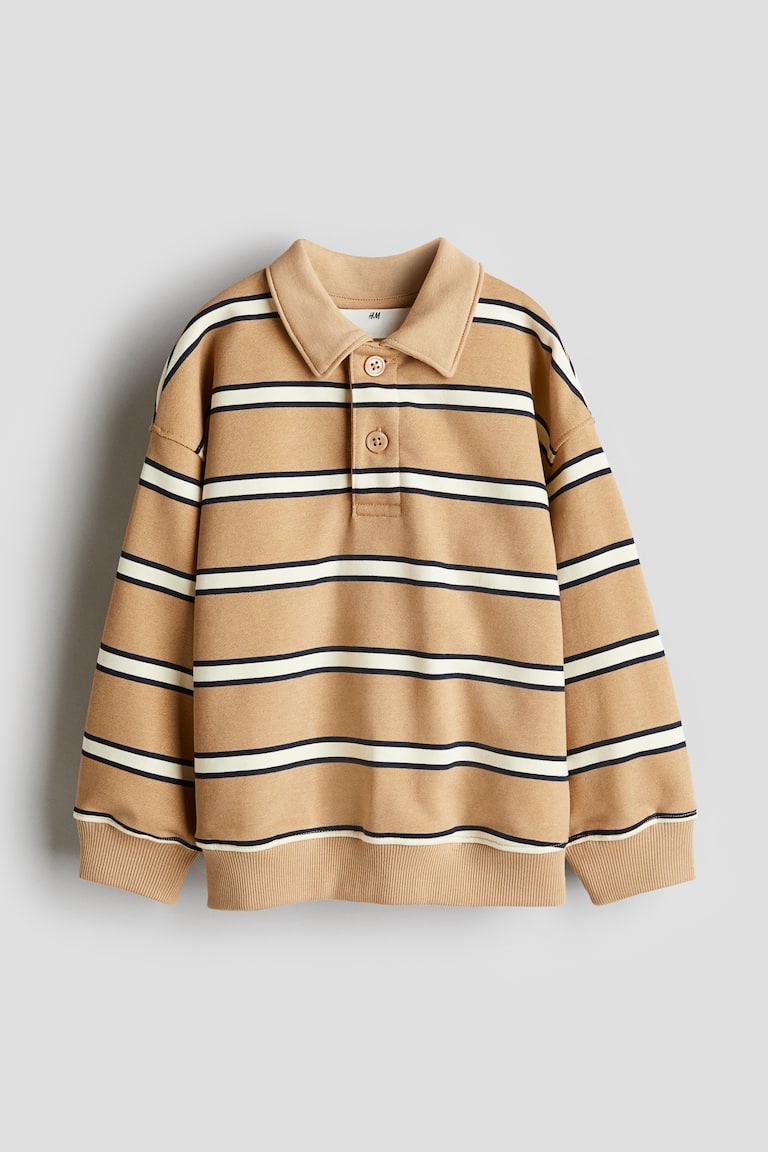 Loose-Fit Rugby Shirt - Beige/striped - Kids | H&M US
